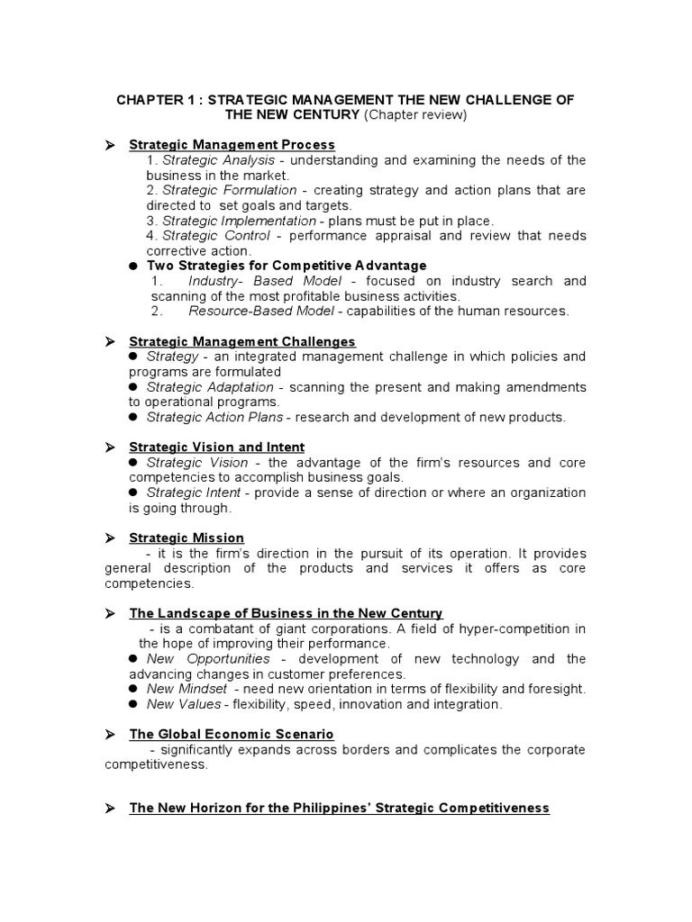 Strategic Management The New Challenge of The New Century | PDF ...