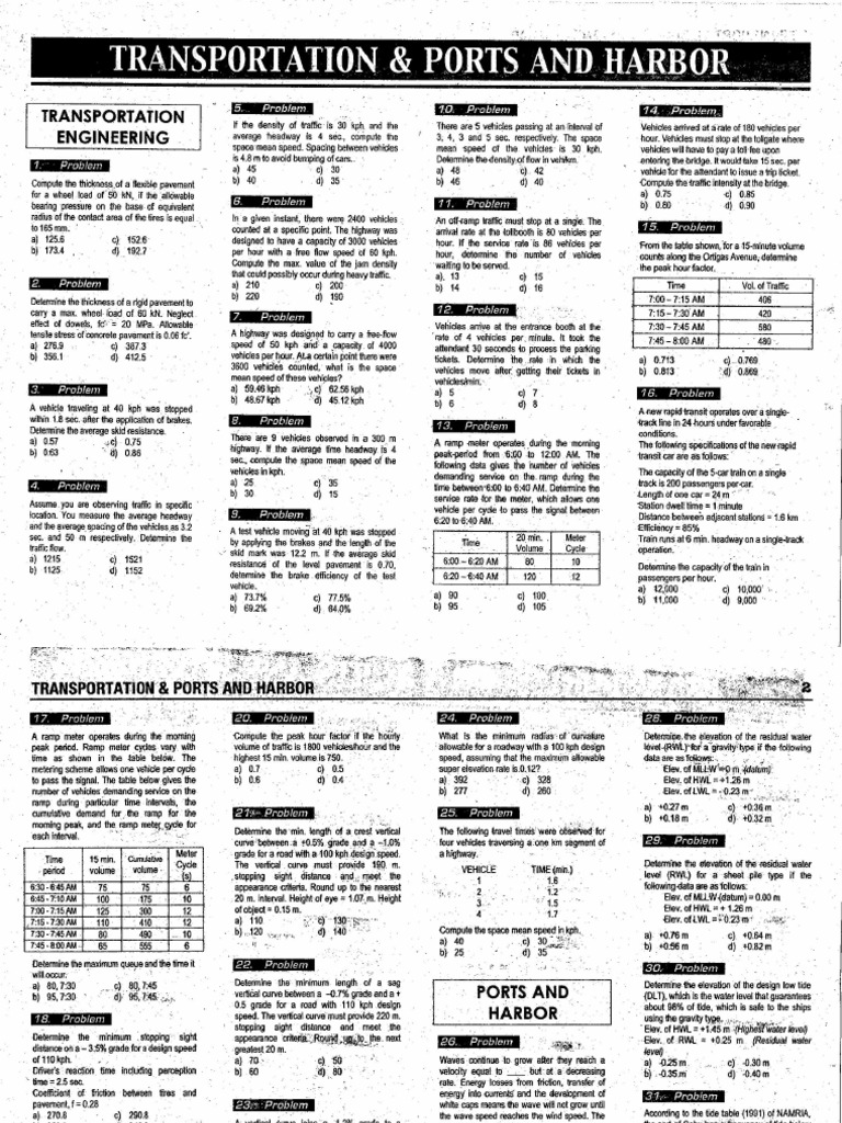 CELE Reviewee Transportation Engineering | PDF