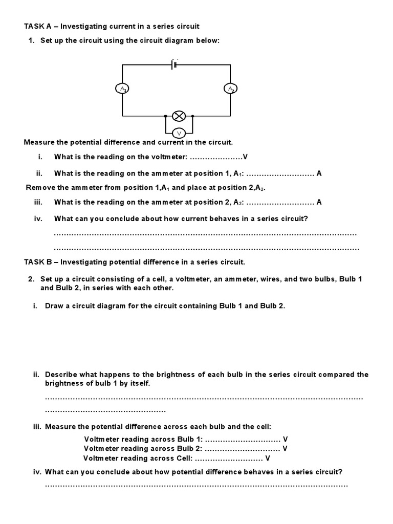 Series and Parallel Circuits Practical - KS3 | PDF | Series And ...