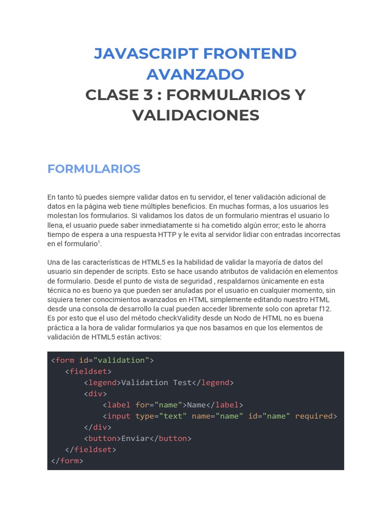 JavaScript: Formularios y Validación | PDF | Expresión regular | Ingeniería de software