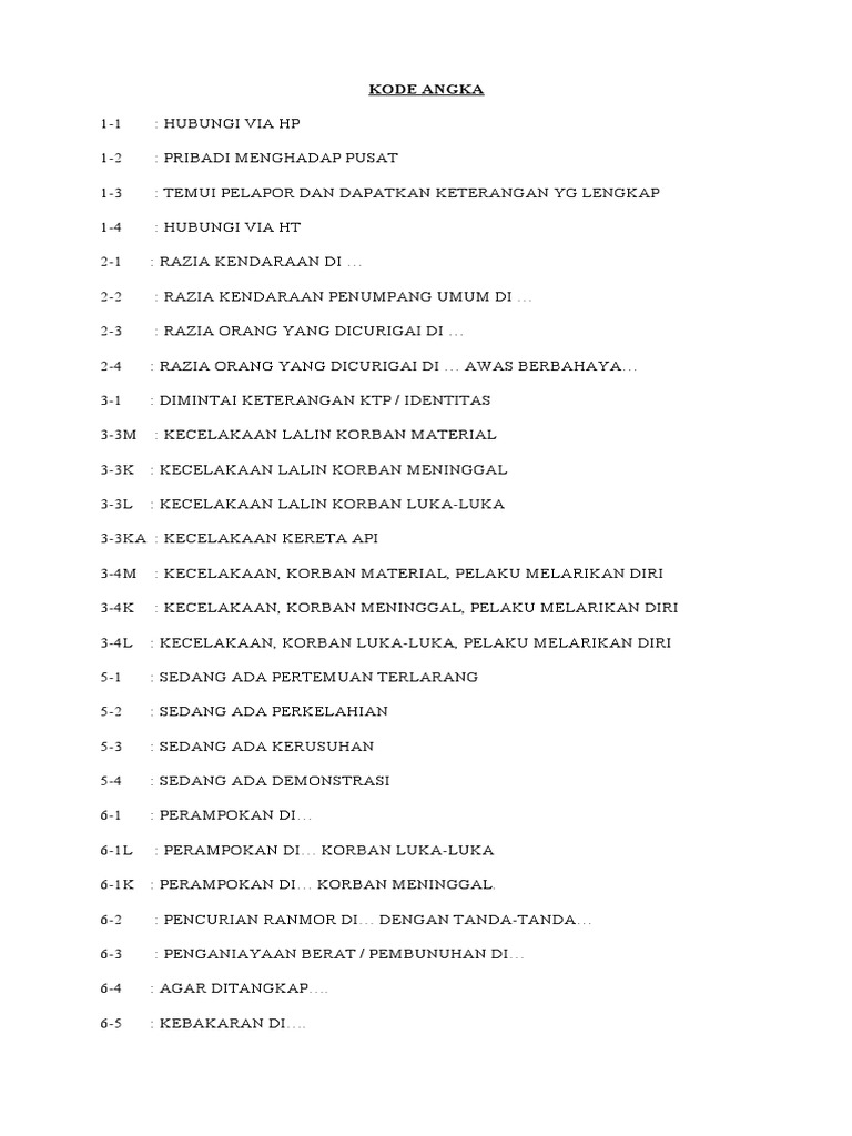 Sandi Kode HT Polri | PDF