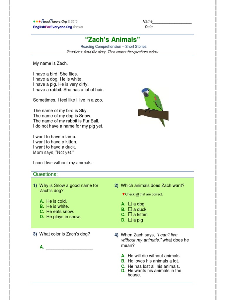 Zachs Animals | PDF