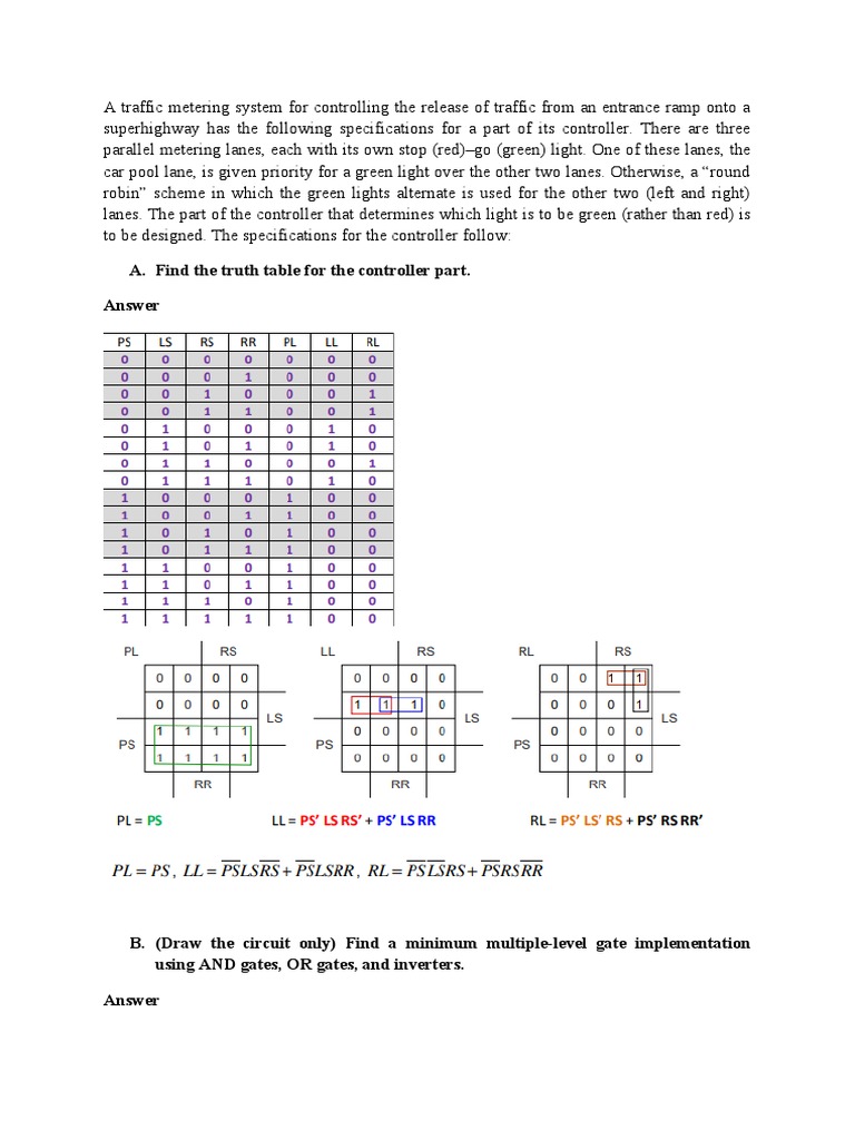 A. Find The Truth Table For The Controller Part. Answer | PDF ...