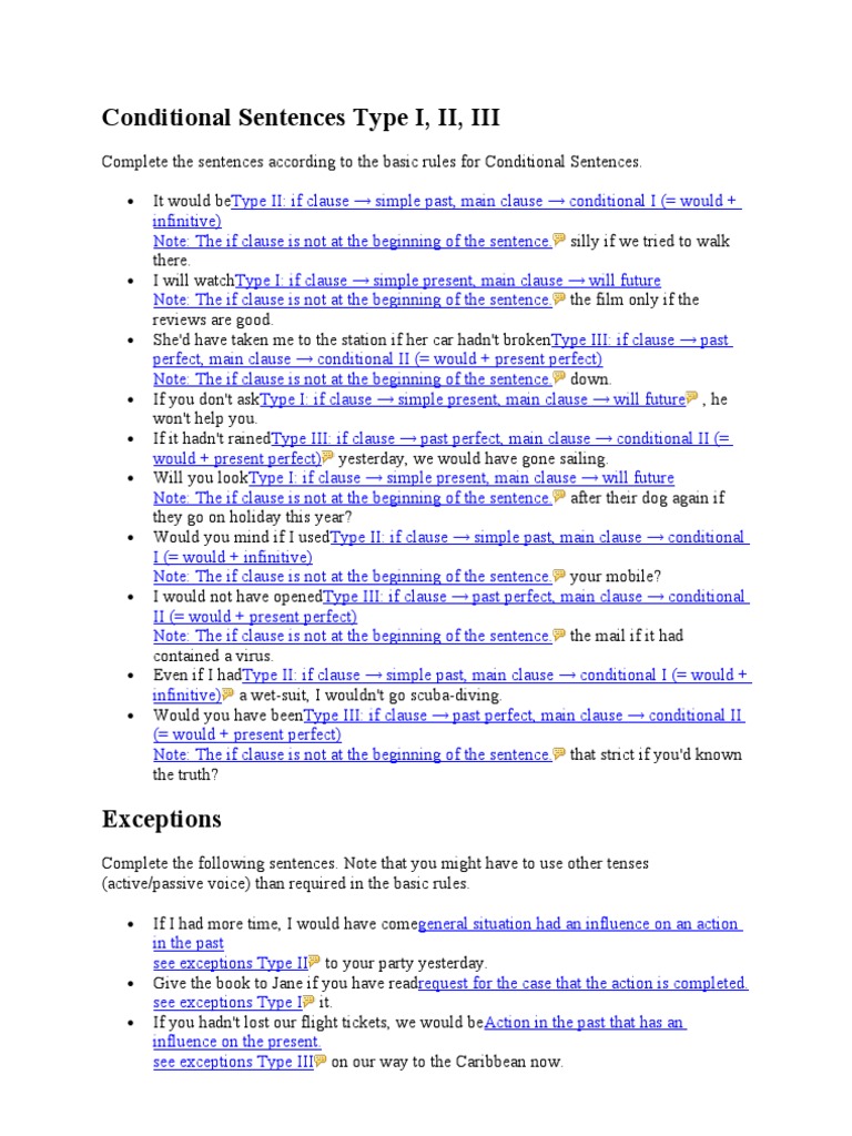 Conditional Sentences Type I | PDF | Morphology | Onomastics