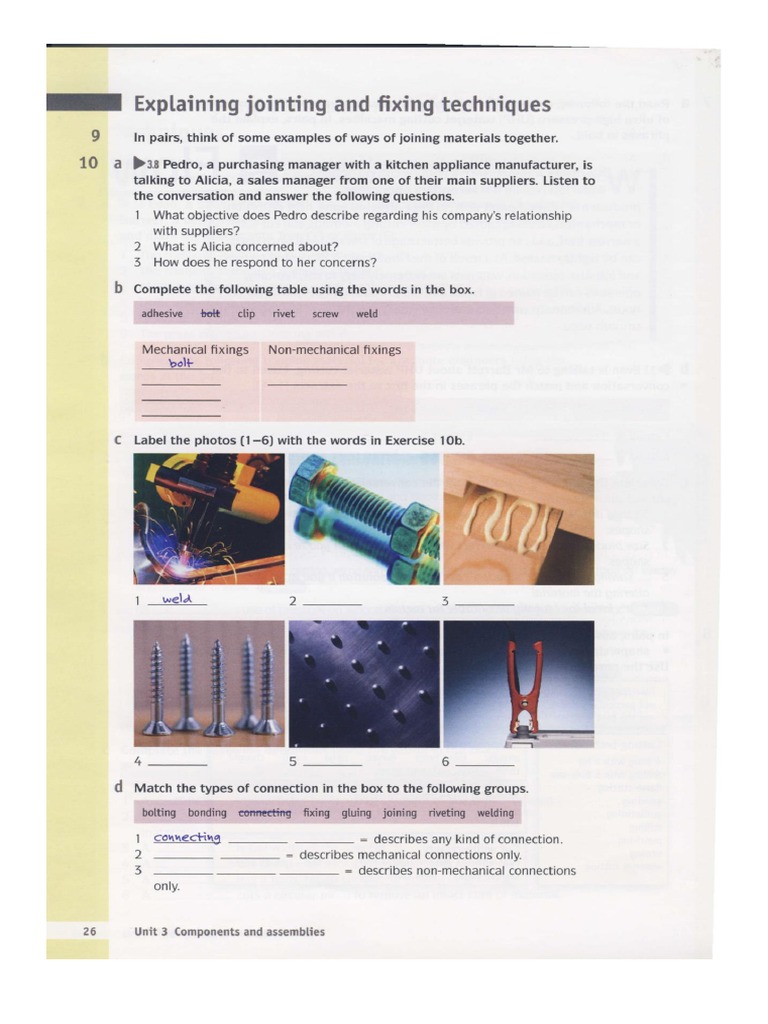 Unit3 Sect3 Fixing & Jointing | PDF