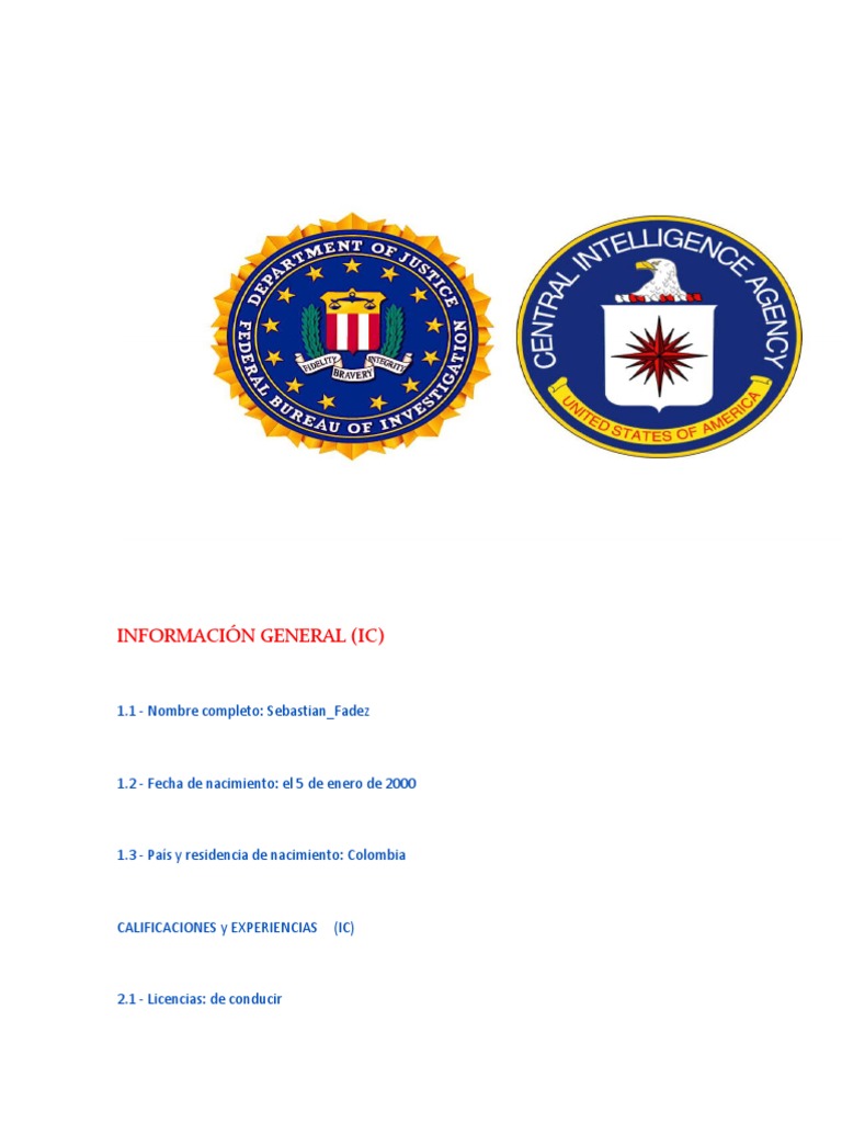 Fbi Formulario | PDF