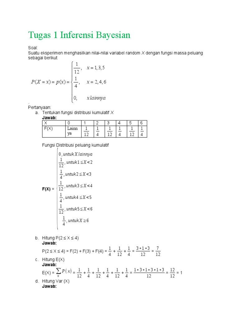 Tugas 1 - Inferensi Bayesian | PDF