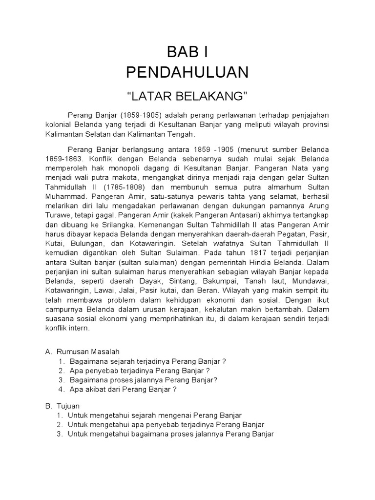 Sejarah Perang Banjar | PDF | Perjalanan | Klasik