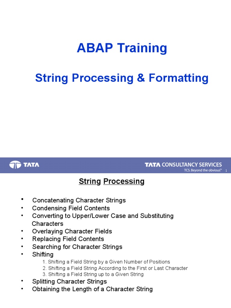 5 Sap Abap String Processing Pdf String Computer Science Software Development 