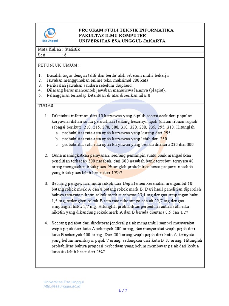Tugas Perkuliahan Sesi 6 | PDF