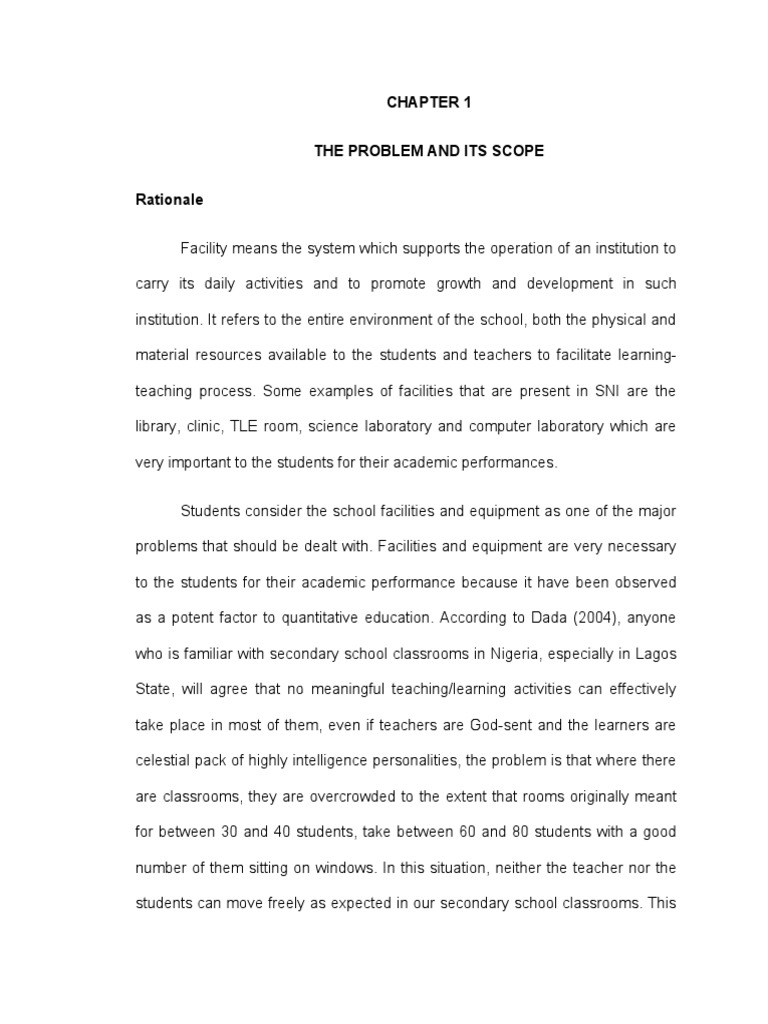 Thesis (School Facilities and Equipment Affecting The Acdemic ... Thesis (School Facilities and Equipment Affecting The Acdemic ...