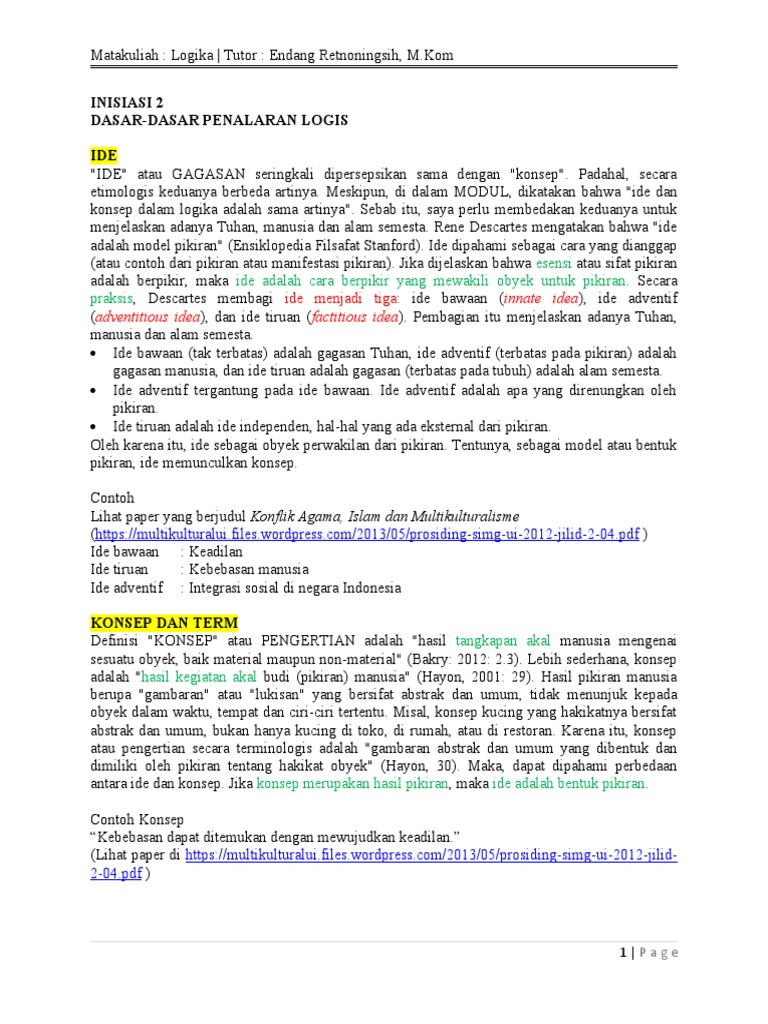 Materi Inisiasi 2-Logika | PDF
