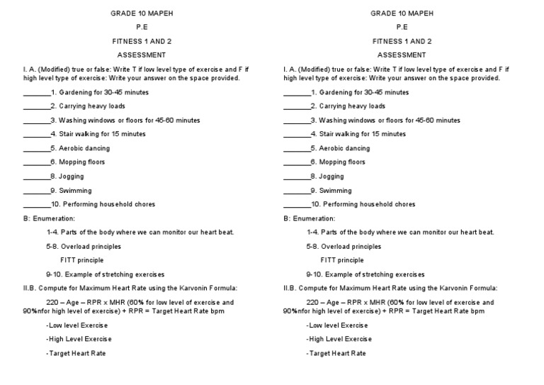 Grade 10 Mapeh Arts | PDF | Heart Rate | Determinants Of Health