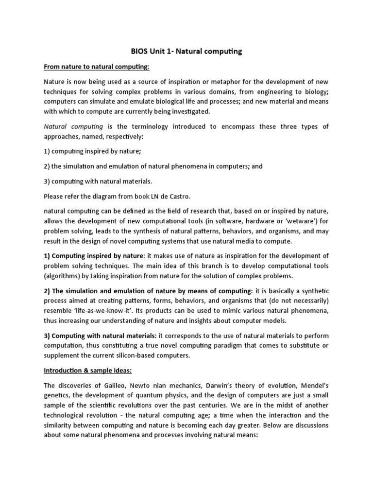 BIOA Unit 1 | PDF | Mathematical Optimization | Applied Mathematics