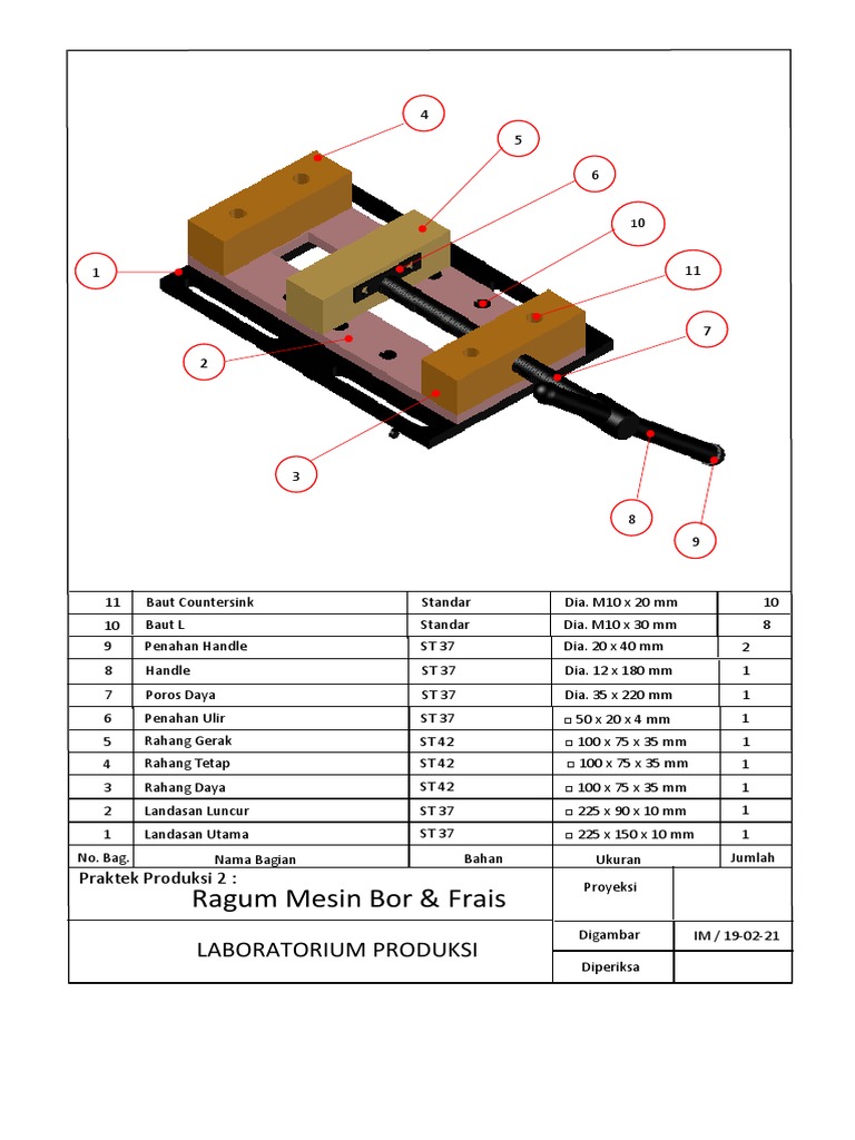 Spesifikasi dan Bagian Mesin Ragum | PDF