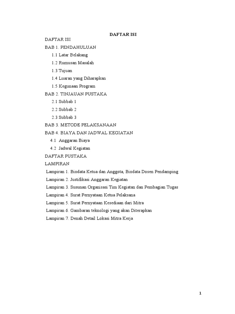Template Proposal PKM-PI | PDF