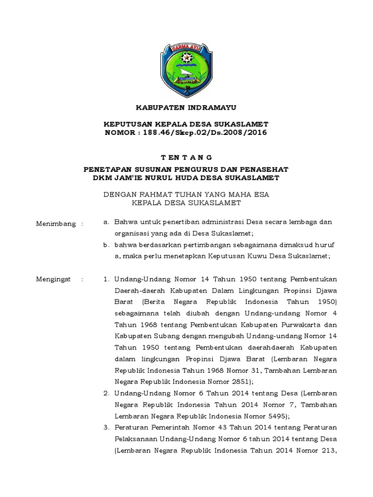 SK Pemdes - DKM | PDF