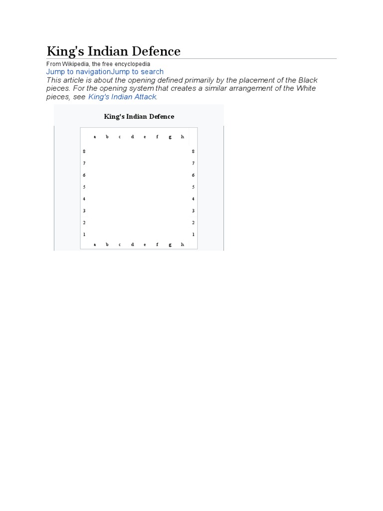 King's Indian Defence Guide | PDF | Chess Openings | Chess Theory