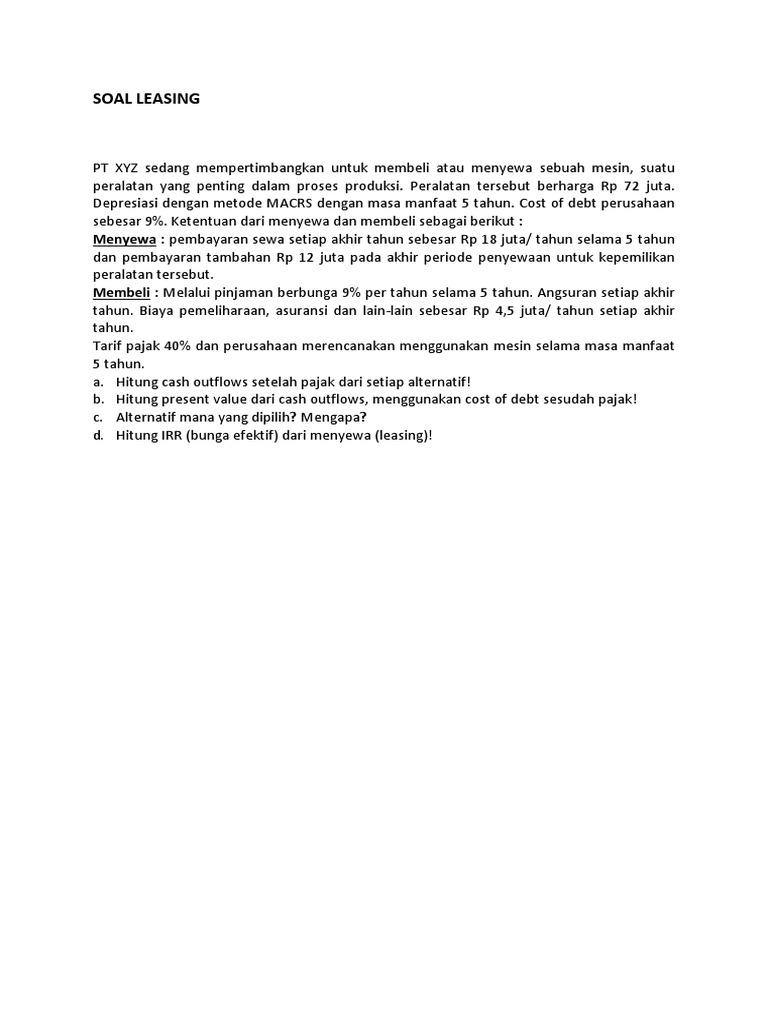 Soal Leasing | PDF