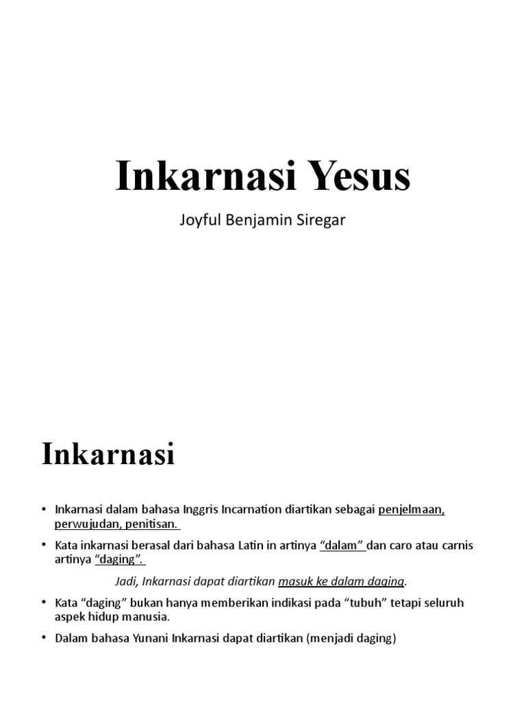 Materi 3. Inkarnasi Yesus | PDF | Ilmu Sosial