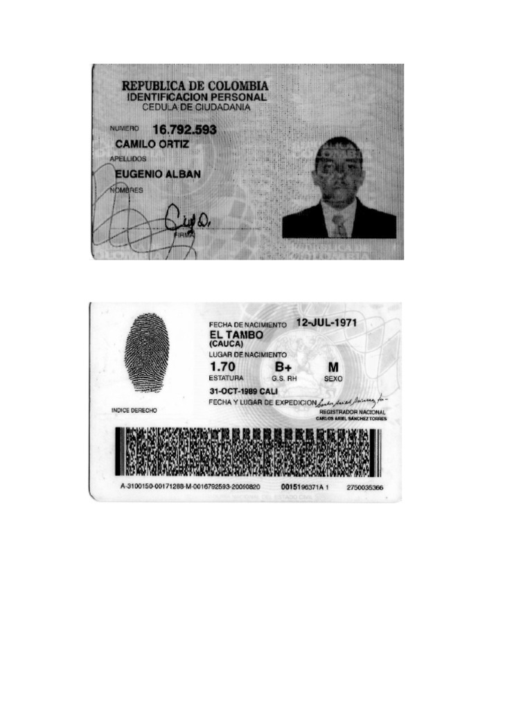 Cedula Camilo 1 | PDF