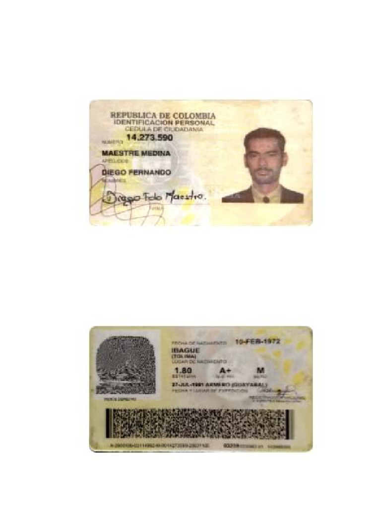 Cedula y Libreta Militar | PDF