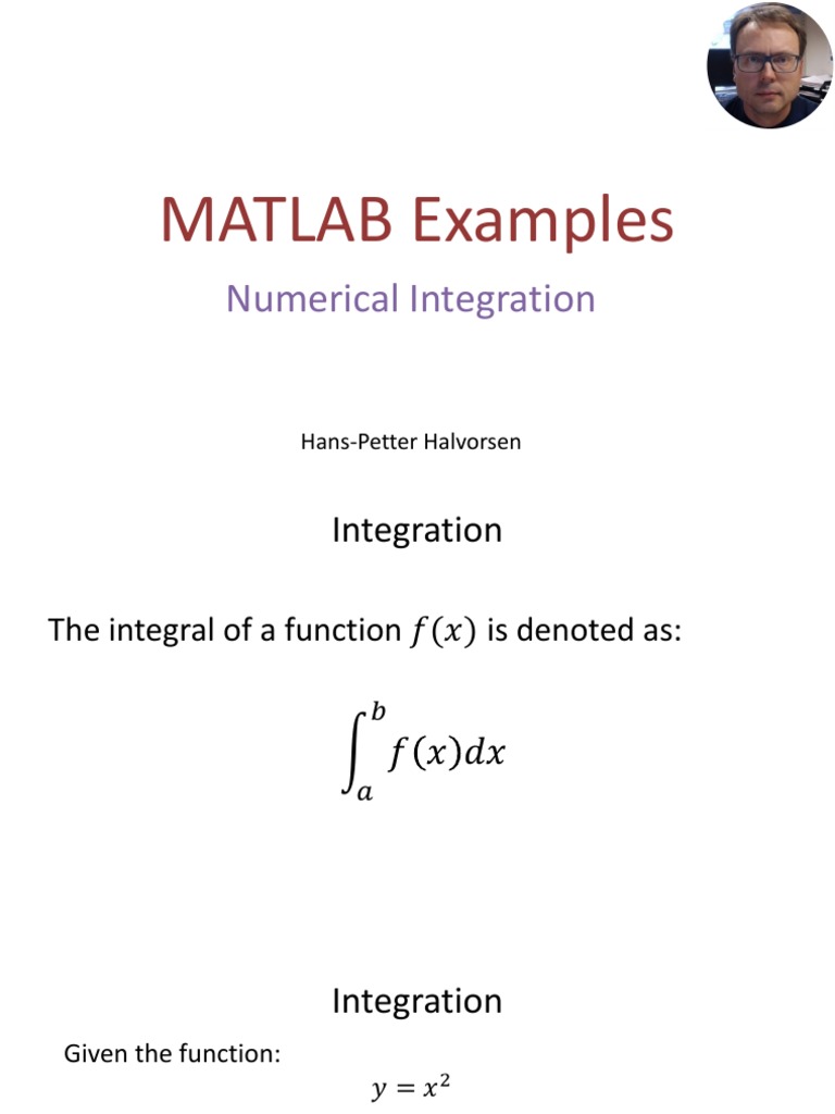 MATLAB Examples - Numerical Integration | PDF | Integral | Area
