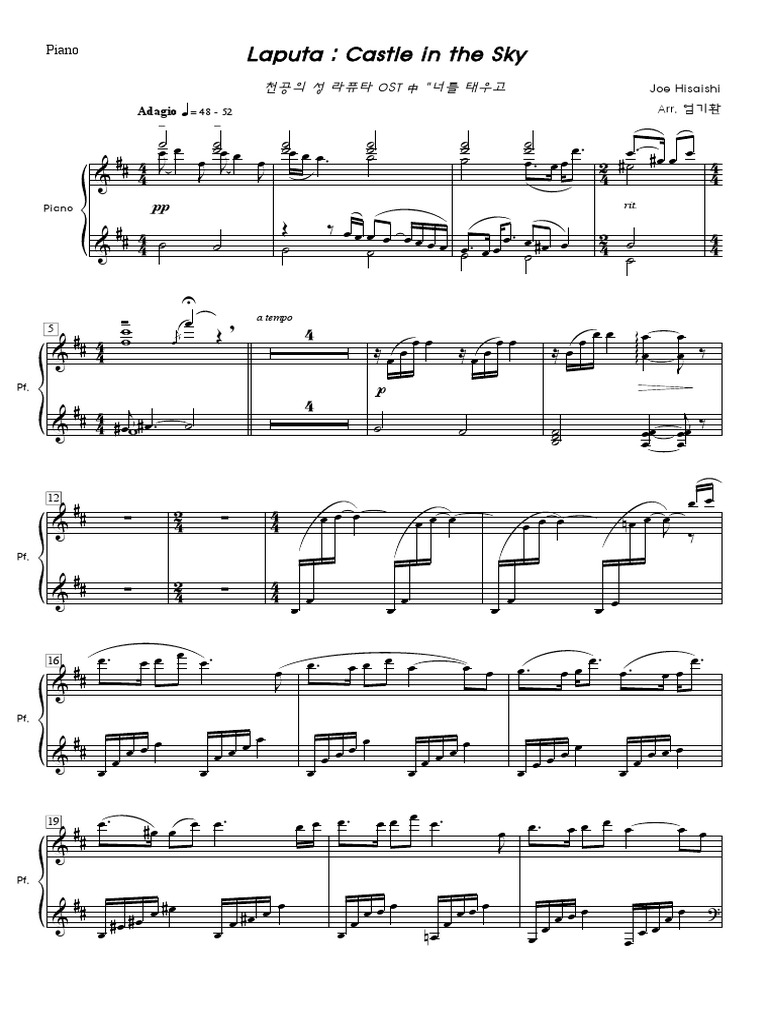 Laputa - Castle in The Sky - Piano | PDF