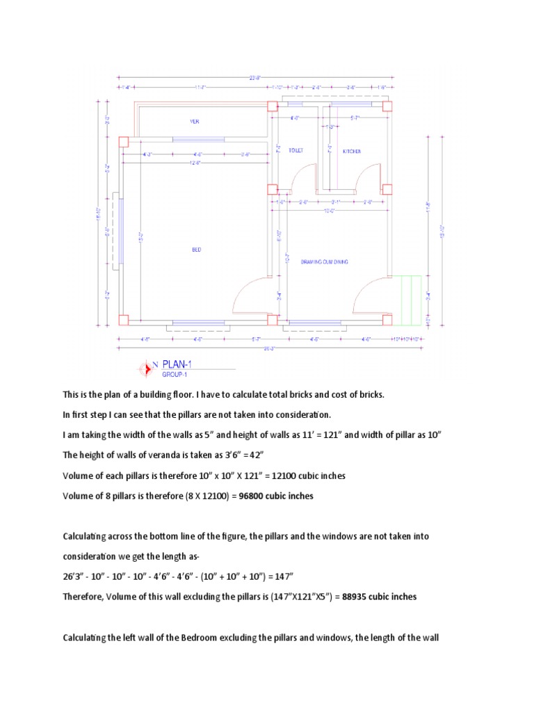 Plan of A Building Floor CEE | PDF | Volume | Column