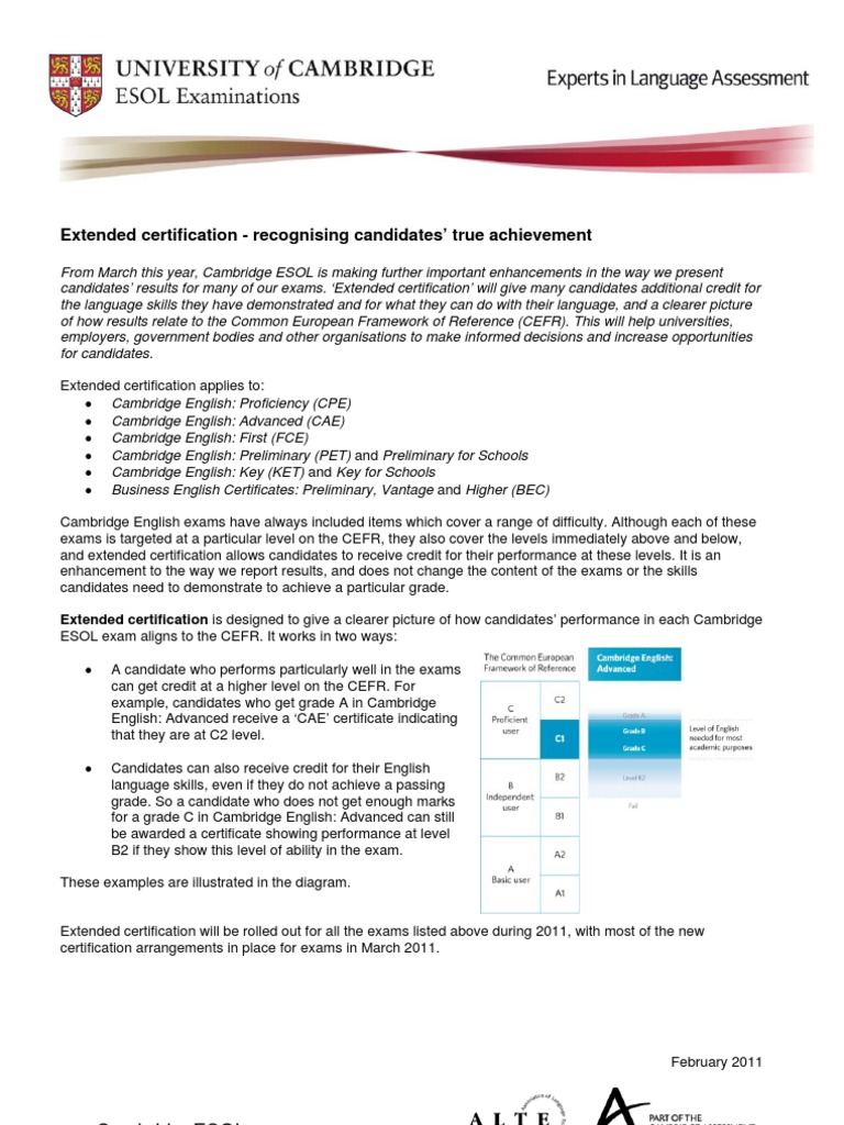 Cambridge Esol Extended Certification | PDF | Language Education ...