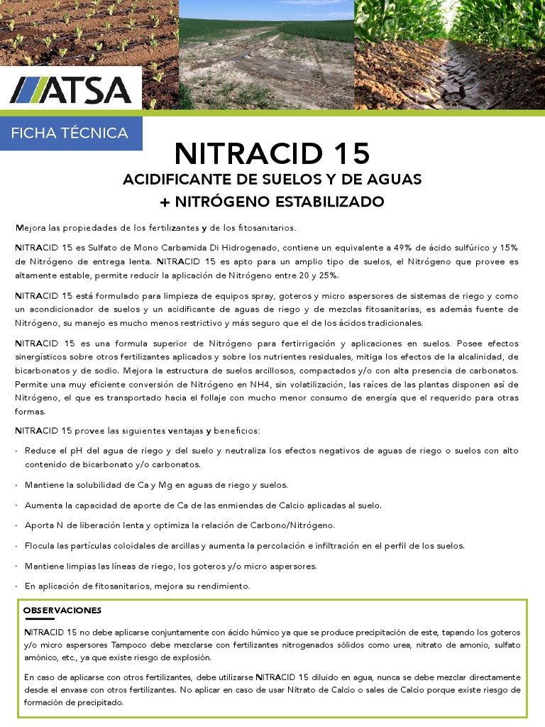 Nitracid PDF | PDF | Fertilizante | Nitrógeno