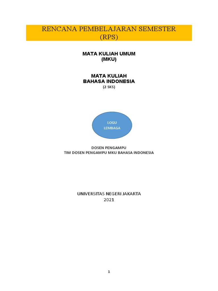 RPS MKU Bahasa Indonesia | PDF