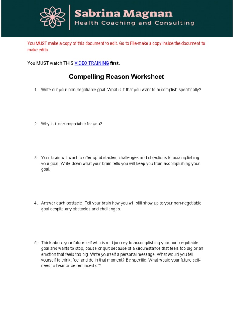 Commitment Through Compelling Reasons | PDF | Career & Growth | Self ...