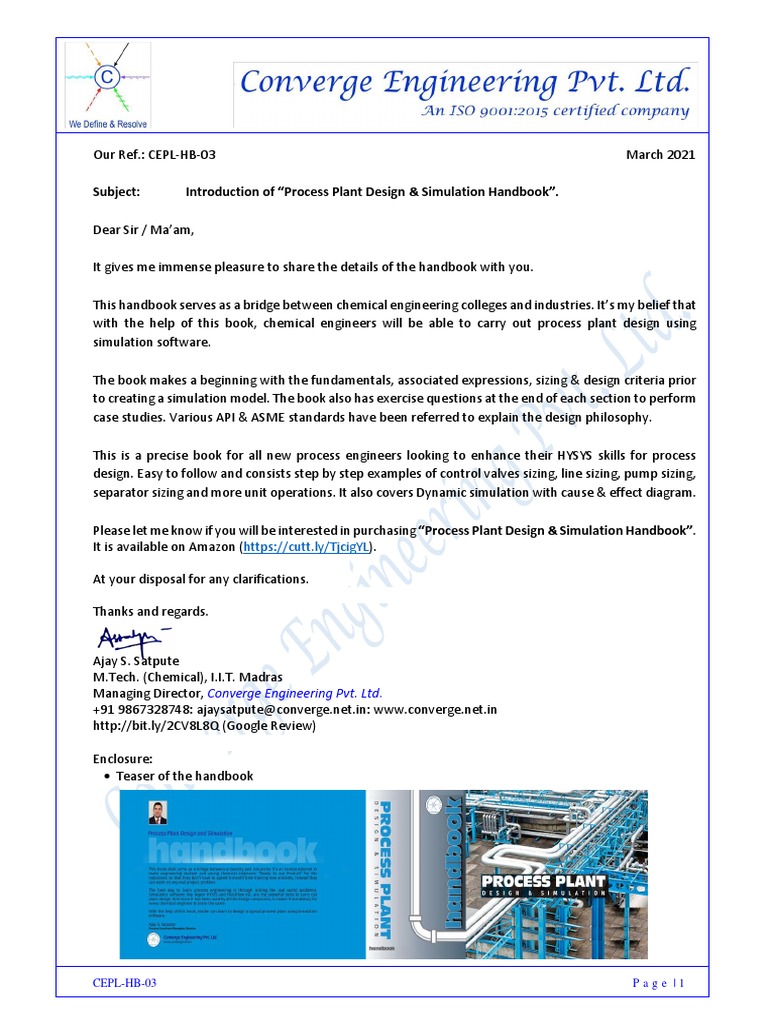 Teaser - Process Plant Design & Simulation Handbook | PDF | Pump ...