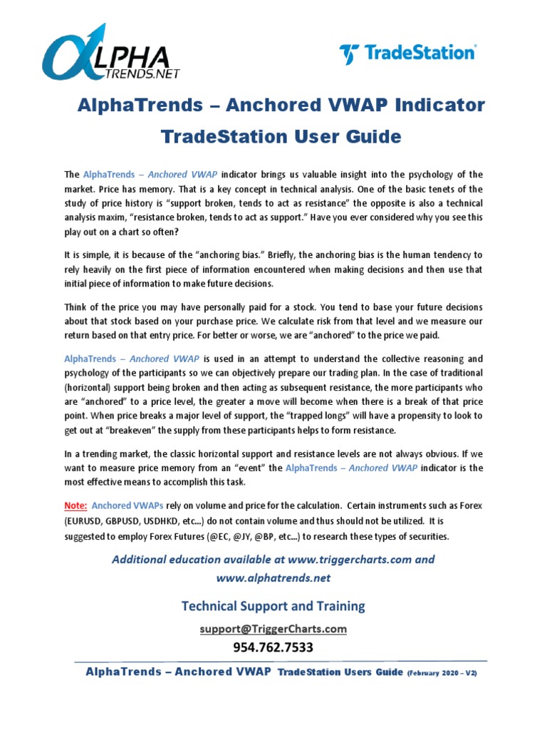 AlphaTrends Anchored VWAP Indicator User Guide V2 TradeStation | PDF ... AlphaTrends Anchored VWAP Indicator User Guide V2 TradeStation | PDF ...