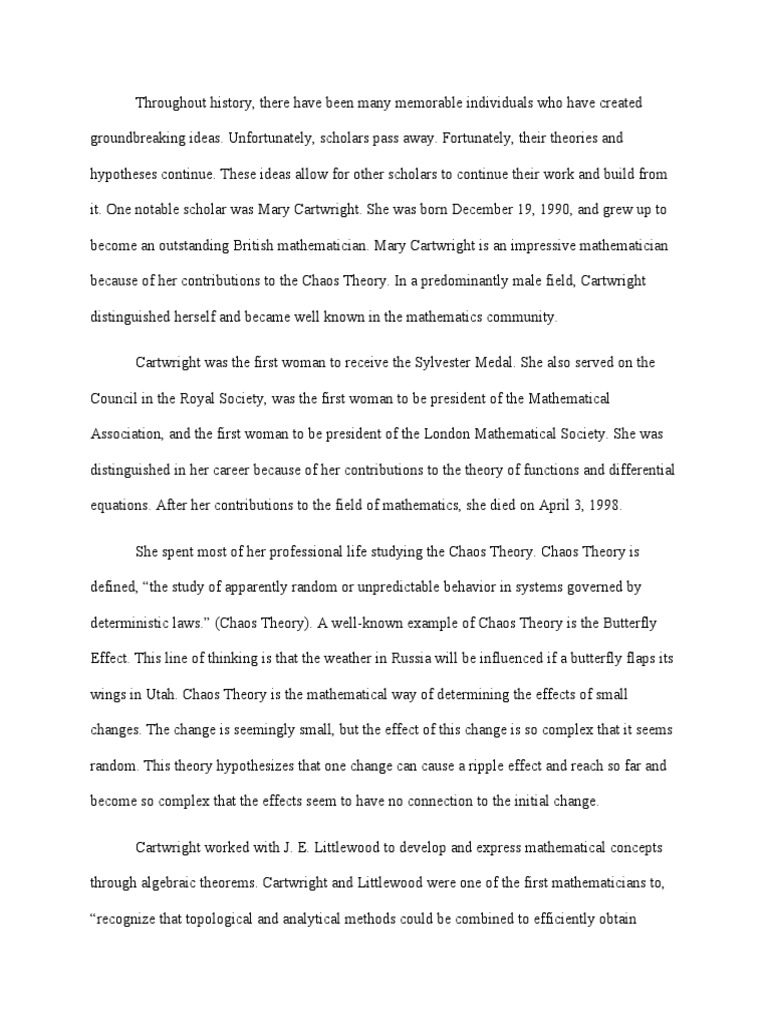 Mary Cartwright | PDF | Chaos Theory | Teaching Mathematics