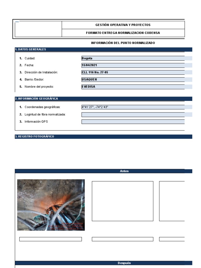 Formato Entregable Codensa ID 1700898 | PDF