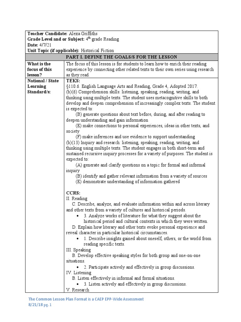 Formal Observation Lesson Plan 3 | PDF | Reading Comprehension | Lesson ...