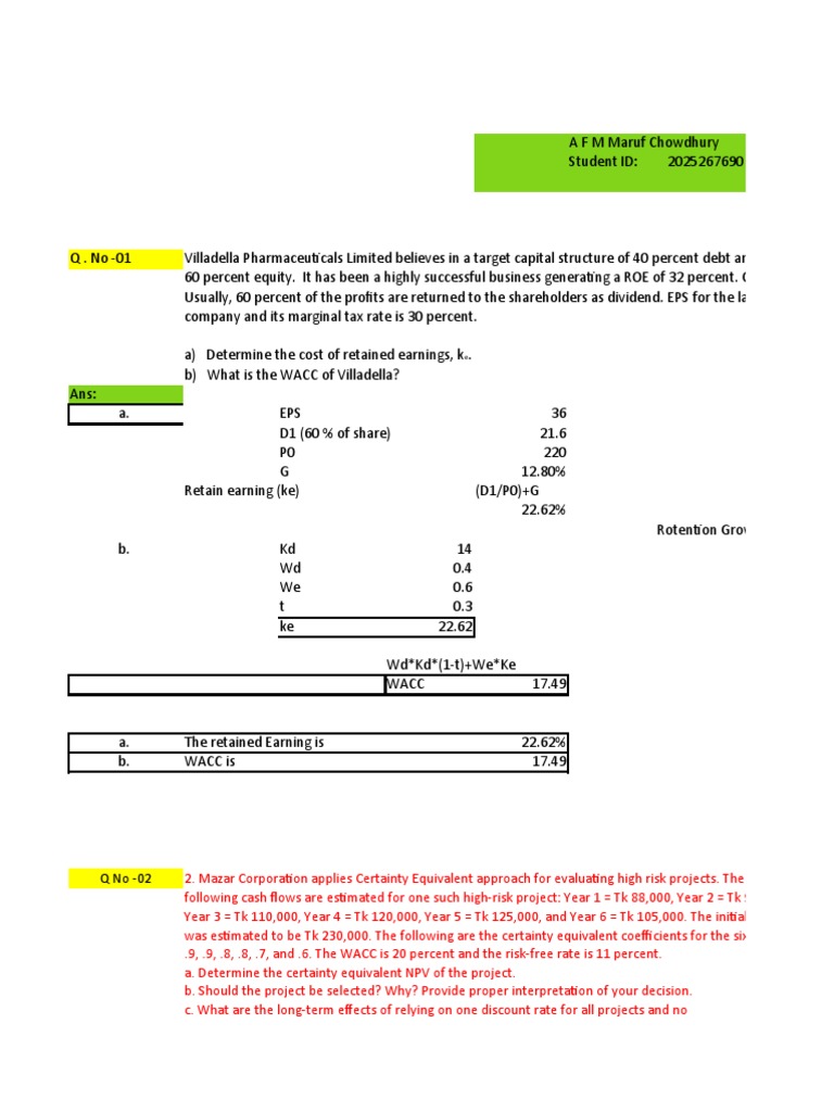 660 Final Assignment (Maruf) | PDF | Net Present Value | Internal Rate Of Return