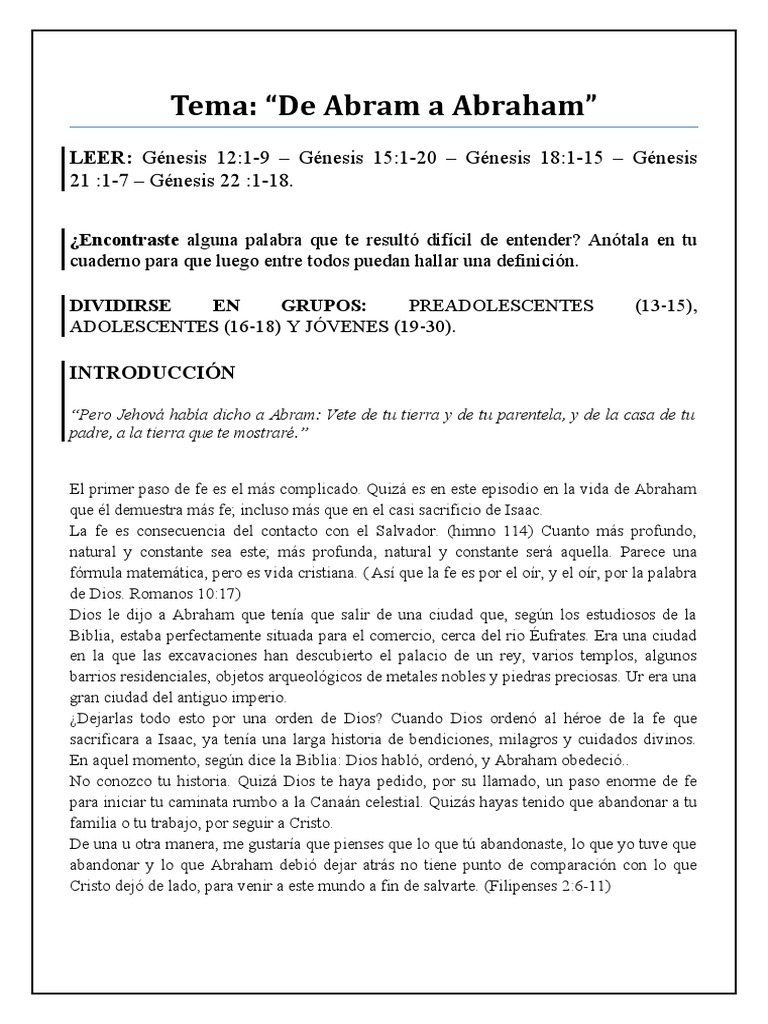 De Abram A Abraham | PDF | Abrahán | Contenido bíblico