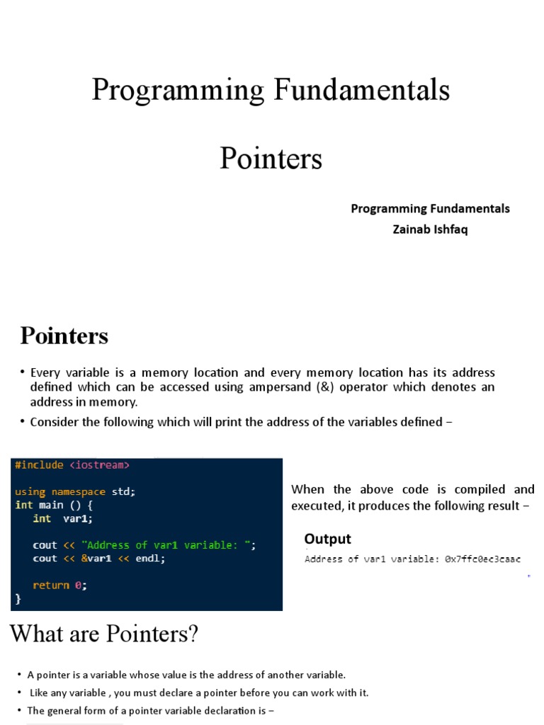 Pointers PF Final | PDF | Pointer (Computer Programming) | Variable ... Pointers PF Final | PDF | Pointer (Computer Programming) | Variable ...