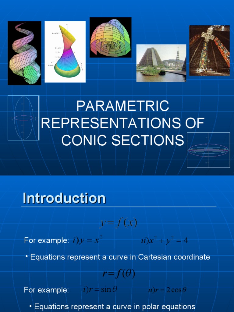 Parametric Representations of Conic Sections | PDF | Equations | Ellipse
