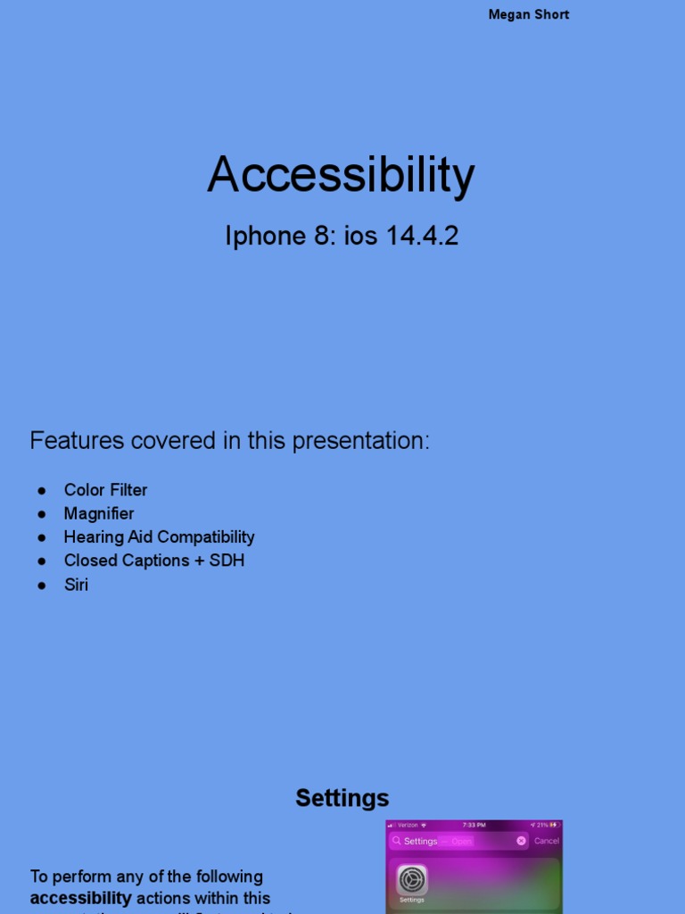 Accessibility Presentation | PDF | Siri | Ios