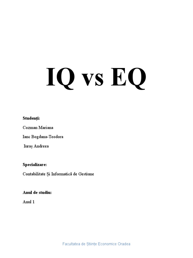 Referat IQ-EQ | PDF