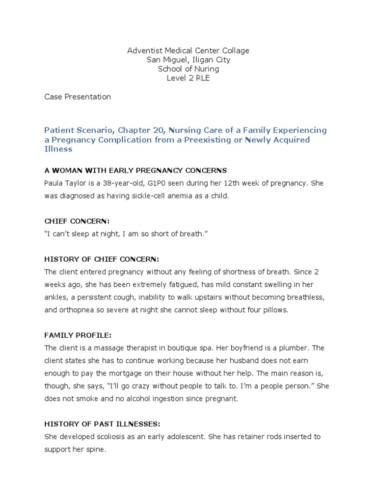 A Woman with Early Pregnancy Concerns: A Case Study of a Patient with ...
