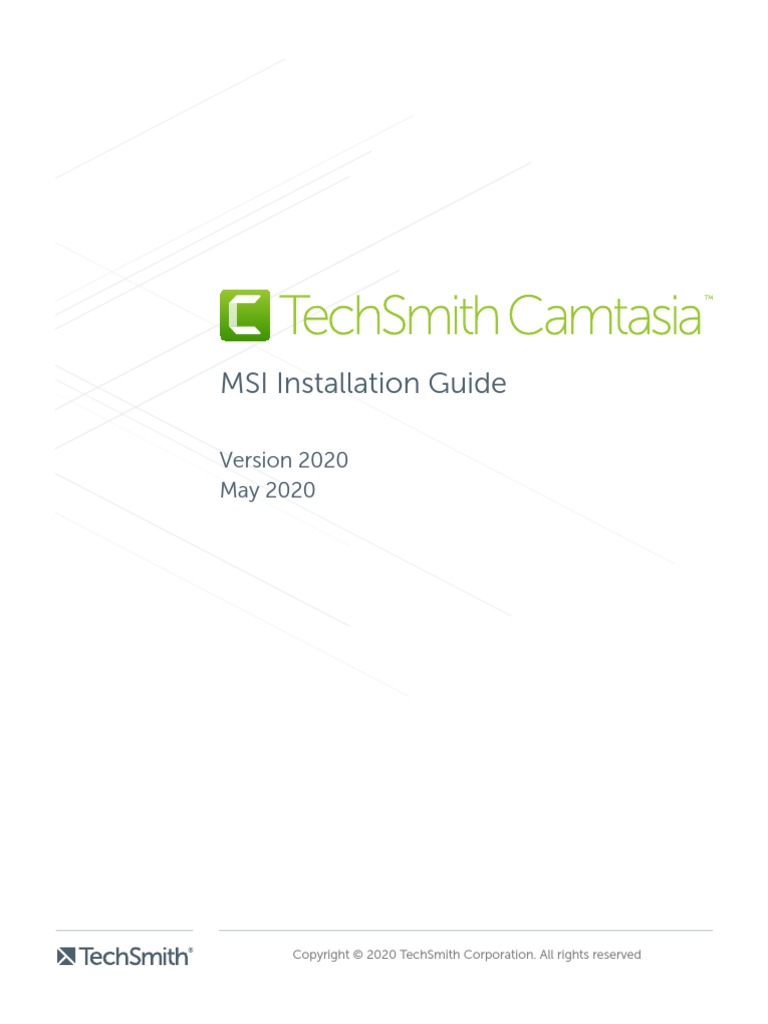 Camtasia 2020 MSI Installation Guide | PDF | Computer Architecture | Software