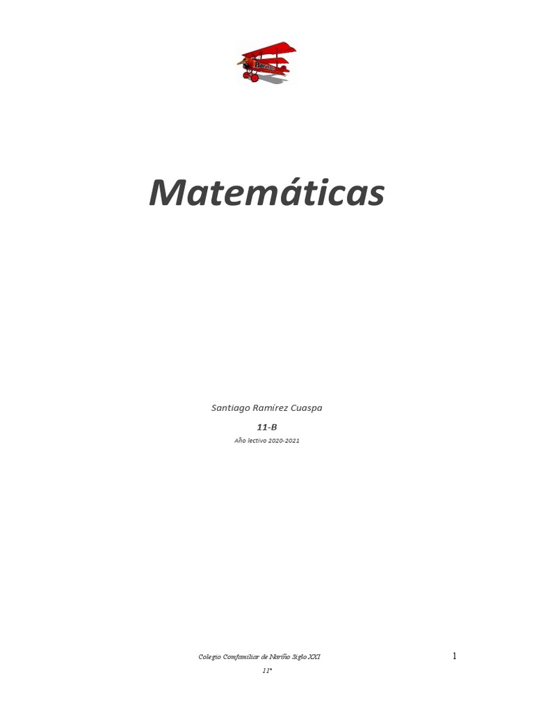 Cuaderno Matematicas 11 Actualizado | PDF | Conjunto (Matemáticas ...
