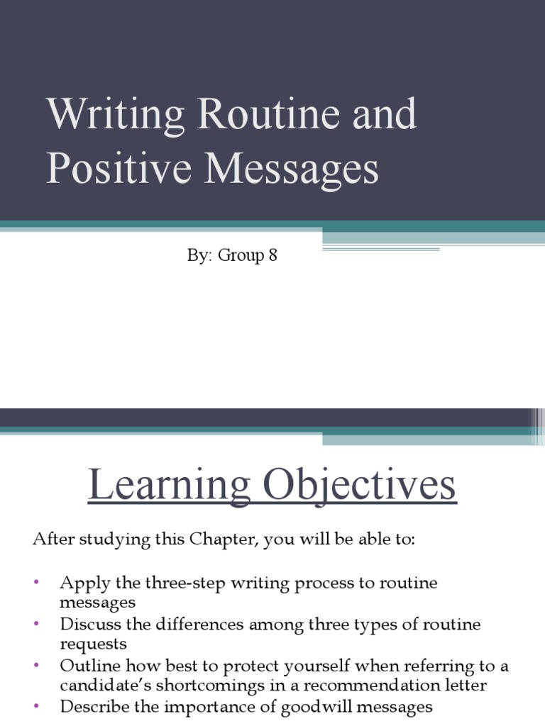 Writing Routine & Positive Messages | PDF | Communication | Receipt
