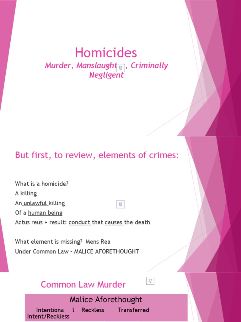 Understanding Homicide Laws and Types | PDF | Manslaughter | Malice ...