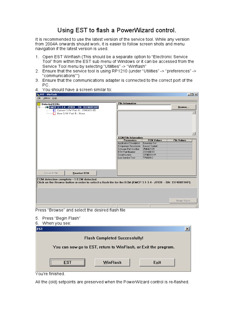 EST To Flash A PowerWizard | PDF